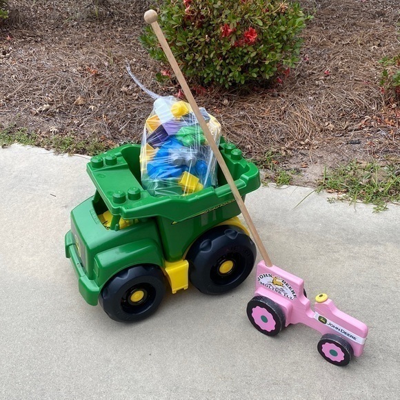Mattel | Toys | Mega John Deere Green Dump Truck Jumbo Legos Blocks ...